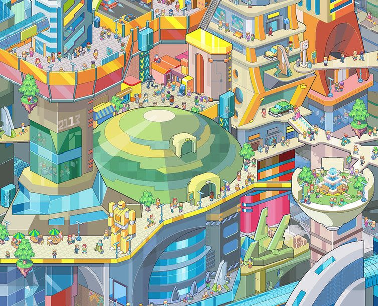 Les villes en Pixel Art par Sergey Kostik