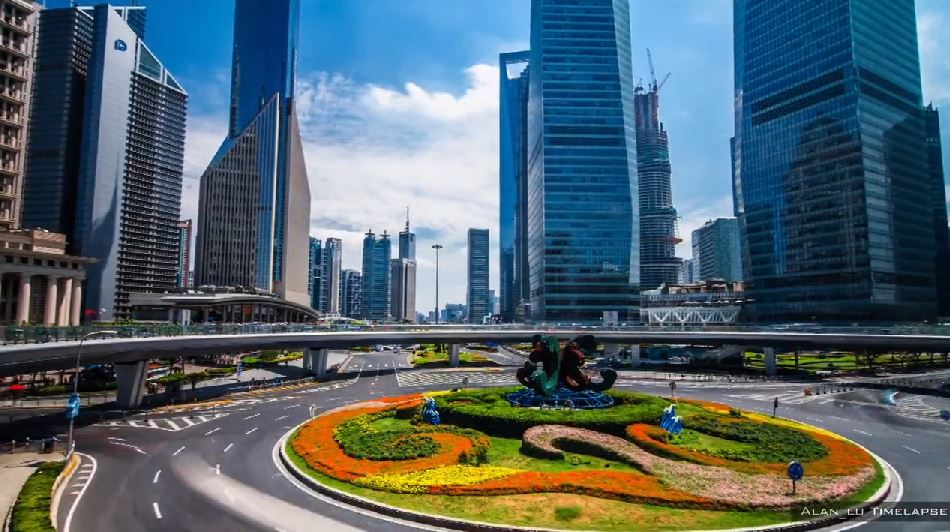 La ville chinoise de Shanghai en time lapse